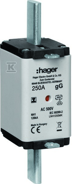 NH1 knife fuse link, indicator double insulated handle, gG 250A 500 VAC ...