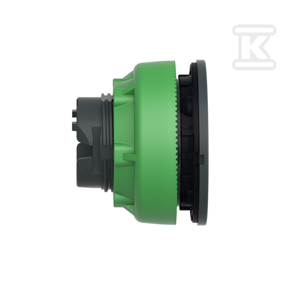 Illuminated push button head, green, integrated LED, push-push type ...