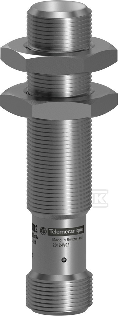 M12 inductive sensor with PNP 1NO output, 12..24V DC, M12 connector ...