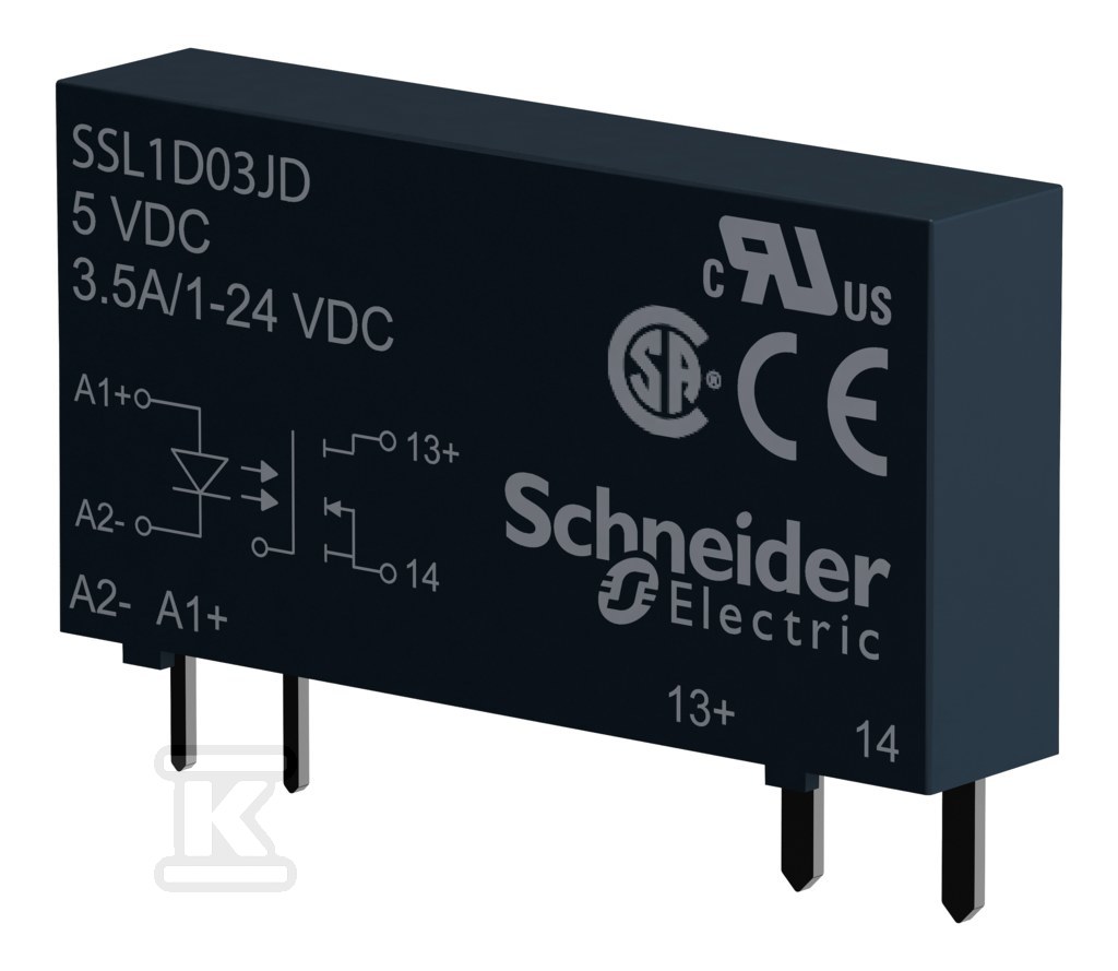 Solid state relay SSR 24VDC 3.5A 24VDC SSL1D03BD - Onninen Wholesale