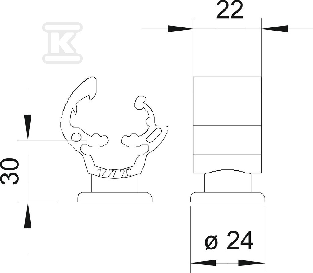 Uchwyt przewodu typ 177 30 CU 5207754 - Hurtownia Onninen