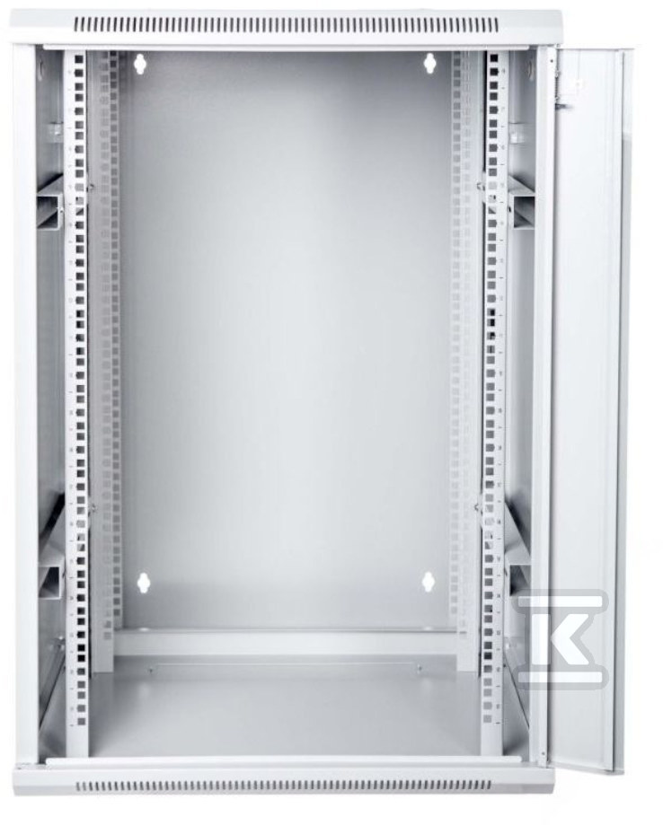 Szafa sieciowa wisząca 19" 18U rack 600x600, drzwi szyba, szary ...