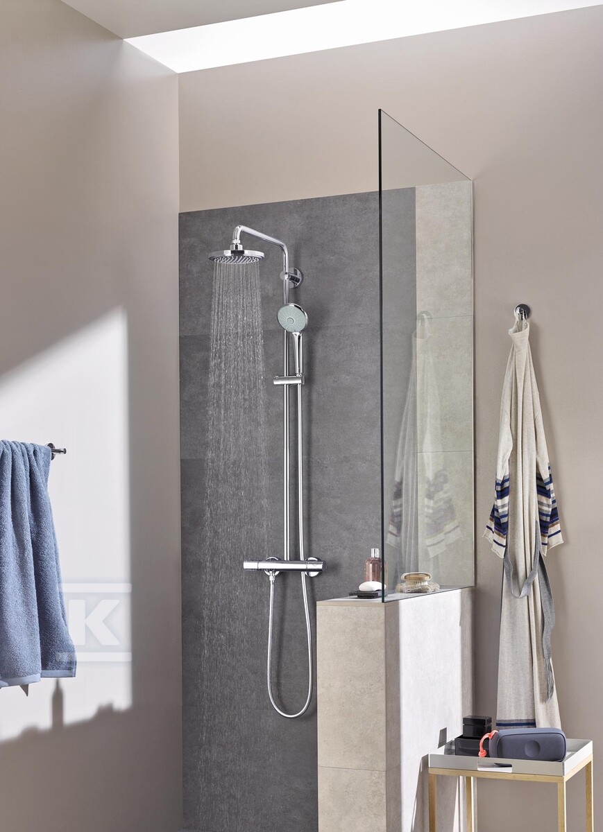 Euphoria Cosmopolitan 180 overhead shower, 1-jet (Rain), chrome, 9.5 l ...