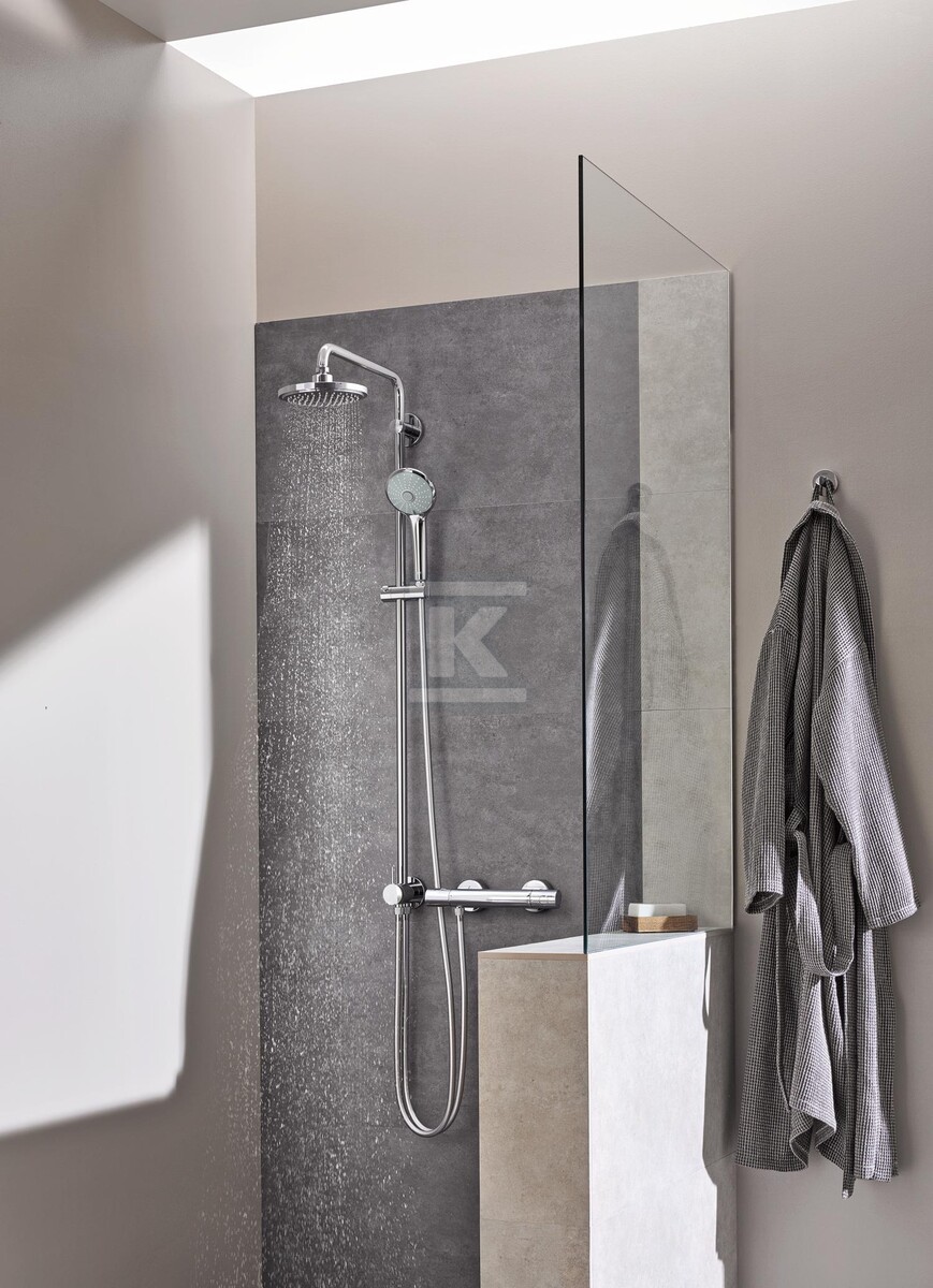 Euphoria Cosmopolitan 180 overhead shower, 1-jet (Rain), chrome, 9.5 l ...