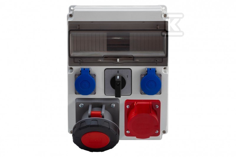 Rozdzielnica CAJA 12M - gniazda 32/5, 63A 5p, 2x230V, 0/1 (63A) F3.0841 ...