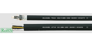 Crane cable PVC LIFT-TRAGO 12G0,75 mm² black, conductor identification ...