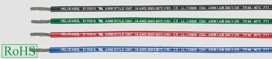 Single core PVC wire according to UL/CSA UL Style 1007 1xAWG20 grey ...