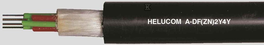 Kabel światłowodowy helucom A-DF(ZN)2Y4Y 12 E9/125 zewnętrzny, opona pe ...