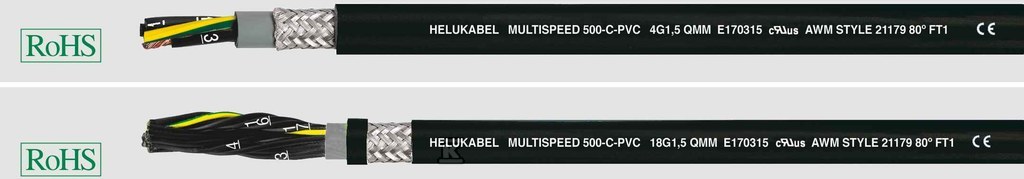 Flexible cable 500V or 600V m.SPEED 500-C-PVC 4G2,5 multispeed 500-C ...