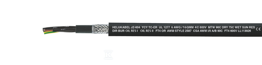 Przewód elastyczny 600 V JZ-604 TC 7G25 UL-STANDARD 1277, AWG4 69722 ...