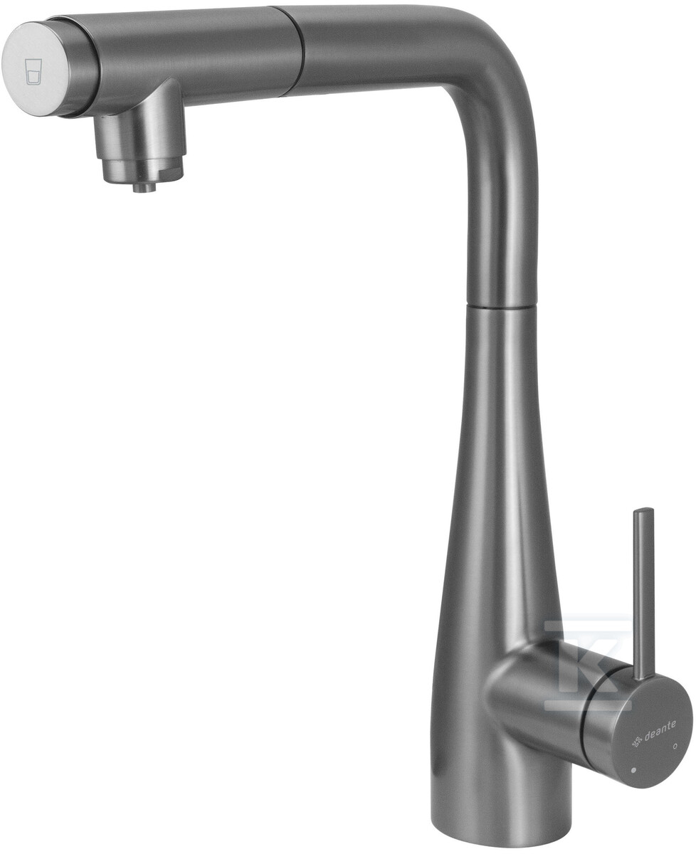 Bateria zlewozmywakowa Eridan, titanium, z wyciąganą wylewką z ...