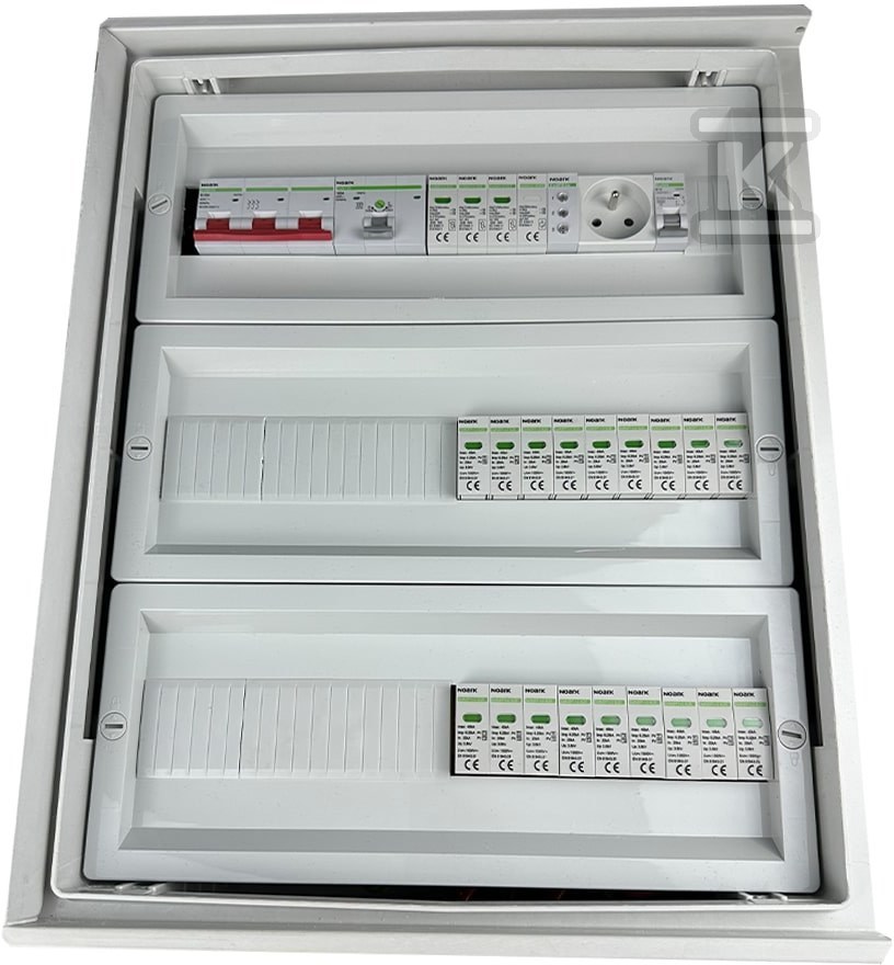 Rozdzielnica DCAC hermetyczna IP66 EMITER z ogranicznikiem przepięć DC Noark 1000V typu 1+2, 6 x ...