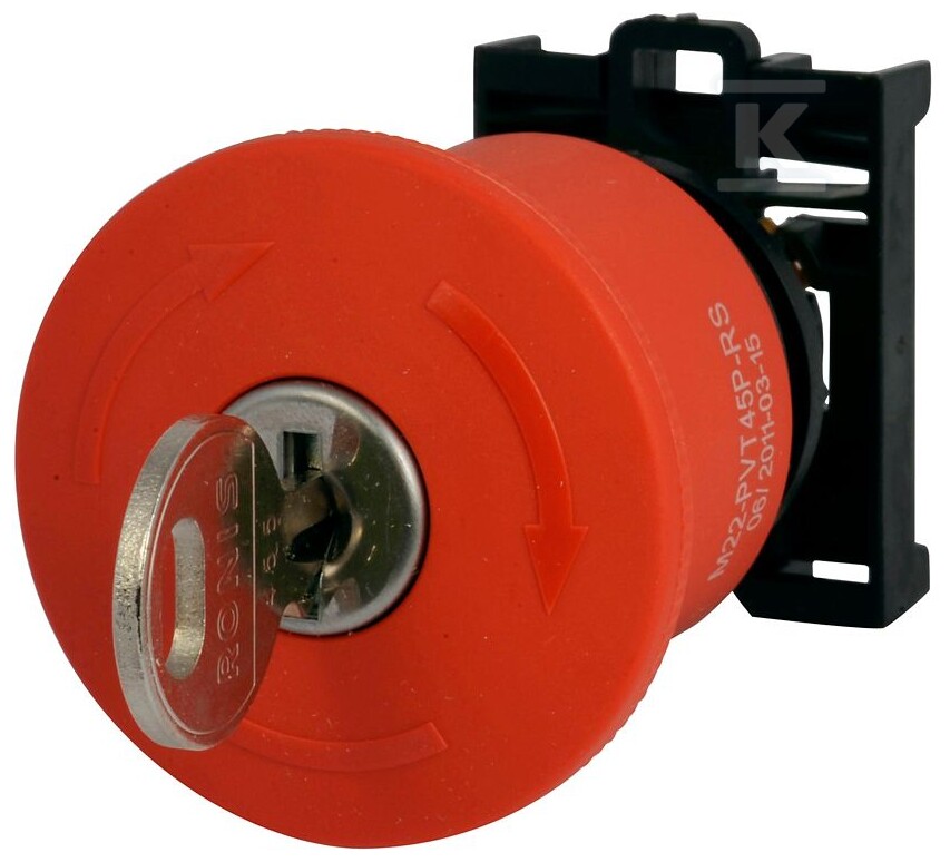 Napęd M22-PVS45P-RS przycisk bezpieczeństwa 45mm z Kluczykiem 121466 - Hurtownia Onninen