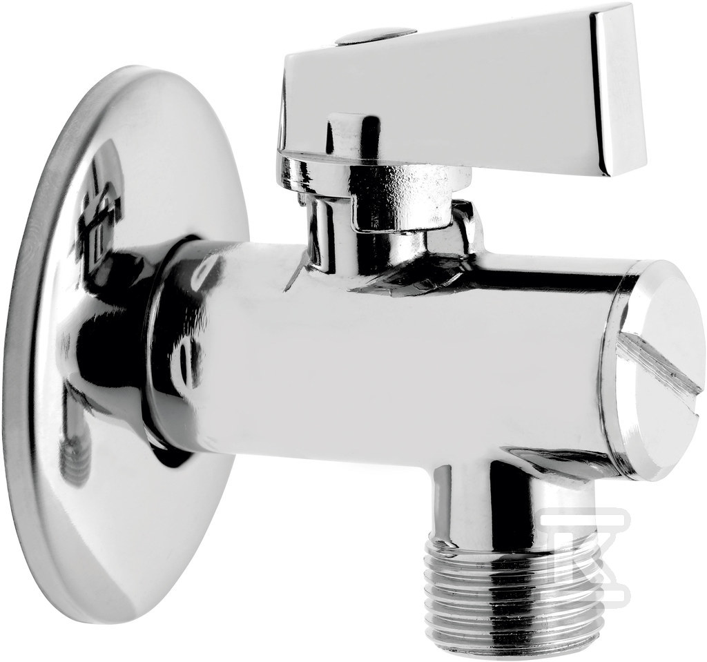 Angular ball valve with metal handle, with rosette, with filter 1-2" x ...