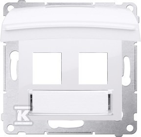 Cover for teleinformatic sockets IP44 on Keystone, double with labeling ...