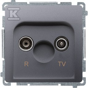 R-TV antenna terminal socket for pass-through sockets (module), 1x ...
