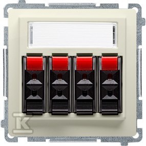 4-way loudspeaker socket with description field (module). For ...