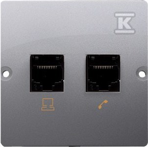 RJ45 computer socket, cat.5e + telephone RJ11 (module), Basic module ...