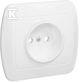 Single socket without grounding with shutters AG1ZE/11 White chord ...