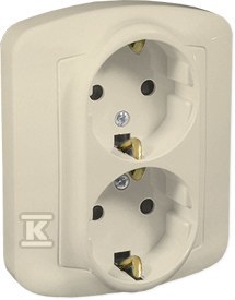 Double socket-outlet with grounding, Schuko type, with shutters for ...