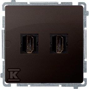 Double HDMI socket (module), chocolate, BASIC MODUŁ BMGHDMI2.01/47 ...