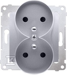 Double socket outlet with ground with shutters for NATURE FRAMES ...