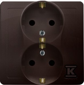 Double socket outlet with earthing Schuko, with shutters for current ...
