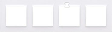 4-way frame - universal horizontal and vertical, white Simon10 CR4/11 ...