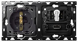 Zestaw 2-krotny: 1 gniazdo + 1 łącznik schodowy krzyżowy + 1 ładowarka ...