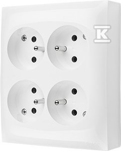 Surface-mounted socket outlet, 4-gang with earthing, IP20, 16 A, 250 V ...
